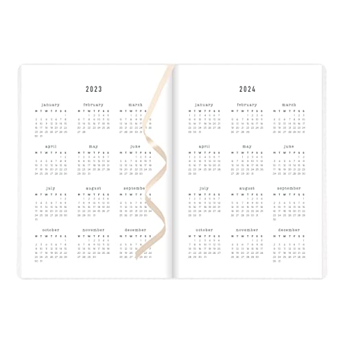 Letts of London Zodiac Academic Weekly/Monthly Planner, August 2023 to July 2024, Week-to-View, Sewn Binding, Multilingual, A5 Size, 8.25" x 5.875", Ivory (C031745-24)