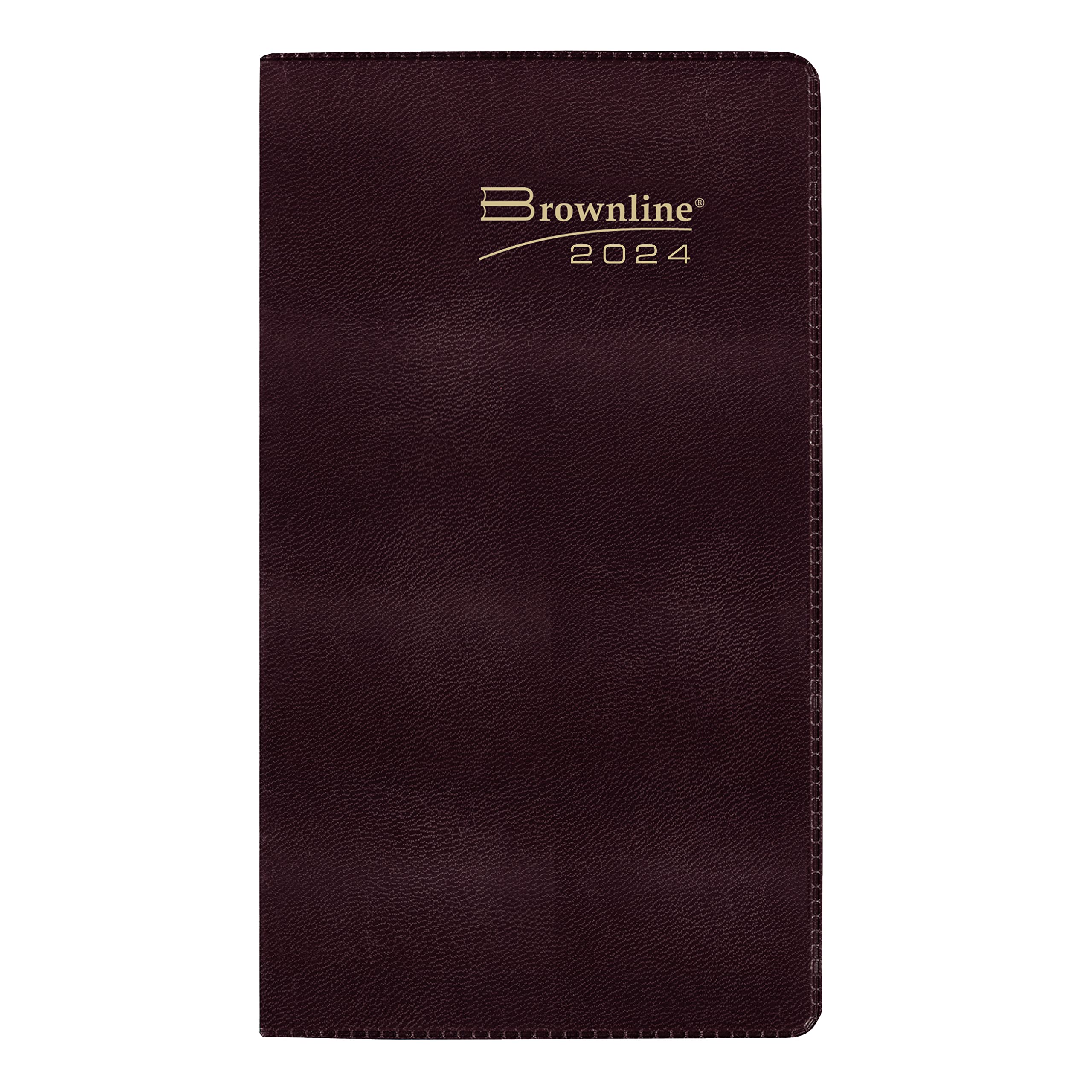 Brownline Essential Monthly Pocket Planner, 18 Months, July 2023 to December 2024, Stitched Binding, 6.5" x 3.5", Assorted Colors (CA12.AST-24)