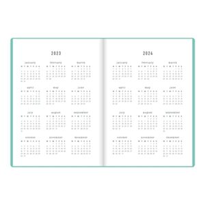 Letts of London Inspire Academic Weekly/Monthly Planner, August 2023 to July 2024, Week-to-View, Sewn Binding, Multilingual, A5 Size, 8.25" x 5.875", Green (C031389-24)