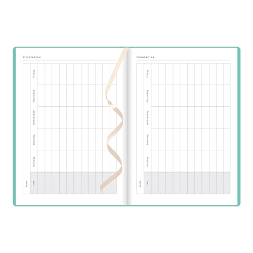 Letts of London Inspire Academic Weekly/Monthly Planner, August 2023 to July 2024, Week-to-View, Sewn Binding, Multilingual, A5 Size, 8.25" x 5.875", Green (C031389-24)