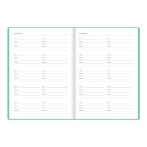 Letts of London Inspire Academic Weekly/Monthly Planner, August 2023 to July 2024, Week-to-View, Sewn Binding, Multilingual, A5 Size, 8.25" x 5.875", Green (C031389-24)