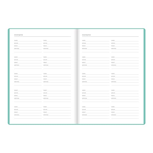 Letts of London Inspire Academic Weekly/Monthly Planner, August 2023 to July 2024, Week-to-View, Sewn Binding, Multilingual, A5 Size, 8.25" x 5.875", Green (C031389-24)