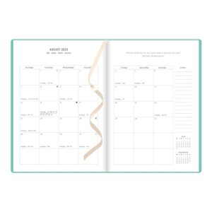 Letts of London Inspire Academic Weekly/Monthly Planner, August 2023 to July 2024, Week-to-View, Sewn Binding, Multilingual, A5 Size, 8.25" x 5.875", Green (C031389-24)