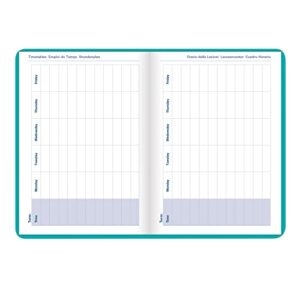 Letts of London Dazzle Academic Weekly Planner, August 2023 to July 2024, Week-to-View, Sewn Binding, Multilingual, A5 Size, 8.25" x 5.875", Turquoise (C030613-24)