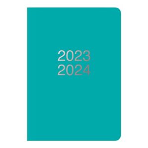 Letts of London Dazzle Academic Weekly Planner, August 2023 to July 2024, Week-to-View, Sewn Binding, Multilingual, A5 Size, 8.25" x 5.875", Turquoise (C030613-24)