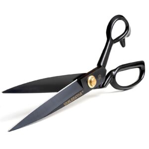 Fabric Scissors - 10 Inch (25.4 cm) Professional Sewing Scissor High Carbon Steel Sharp Scissors, Heavy Duty Leather Scissors for Cutting Fabric, Clothes, Leather, Raw Materials (Right Hand, Black)