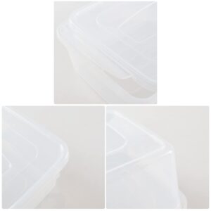 Zopnny 4 Pack 6.5 Qt. Stackable Storage Bins, Plastic Container Organizer with Latching Lid, Clear