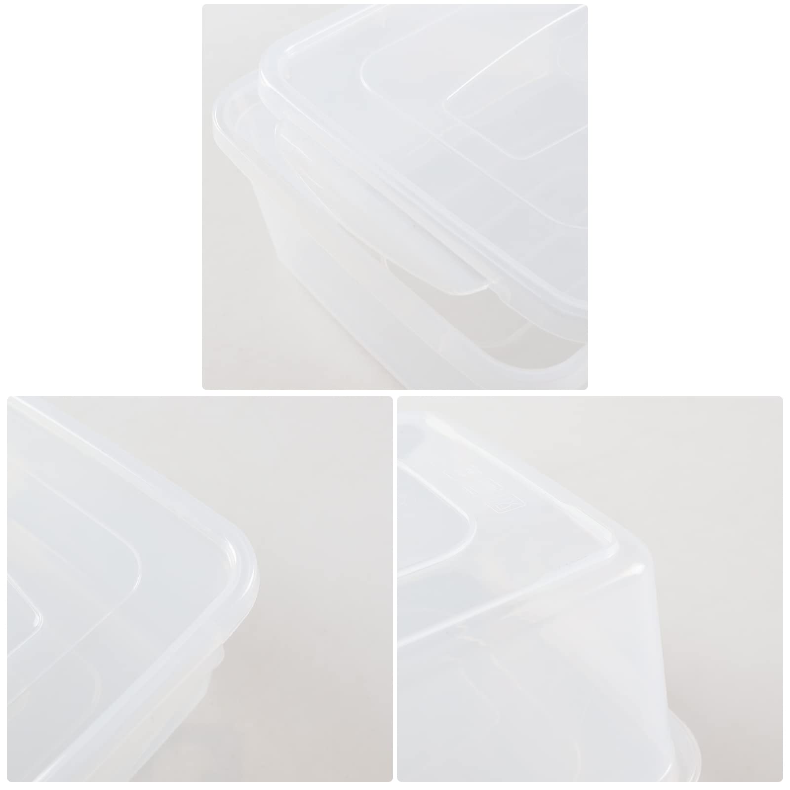 Zopnny 4 Pack 6.5 Qt. Stackable Storage Bins, Plastic Container Organizer with Latching Lid, Clear