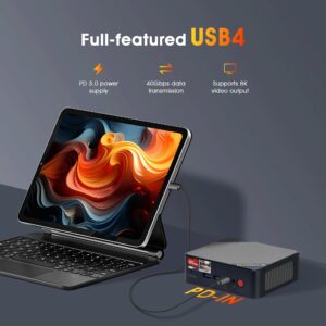 BOSGAME Mini PC H77, AMD Ryzen 7 7735HS, AMD Radeon 680M Graphics, 32GB DDR5 512GB PCIe 4.0 SSD Mini Computers Windows 11 Pro Mini Gaming PC, USB 4.0/Wi-Fi 6/Bluetooth 5.2/2.5Gbps LAN