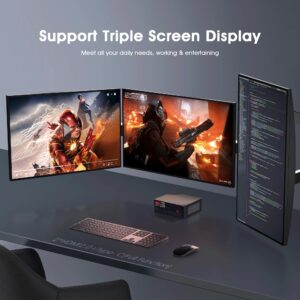 BOSGAME Mini PC H77, AMD Ryzen 7 7735HS, AMD Radeon 680M Graphics, 32GB DDR5 512GB PCIe 4.0 SSD Mini Computers Windows 11 Pro Mini Gaming PC, USB 4.0/Wi-Fi 6/Bluetooth 5.2/2.5Gbps LAN