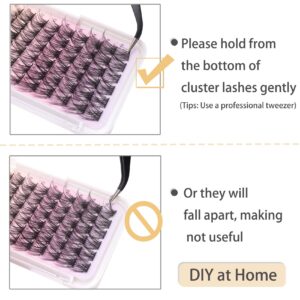 Losha Individual Lashes 72 Pcs Cluster Lashes Extension 8-16mm Mixed D Curl Lash Clusters Soft Thin Band DIY Eyelash Extensions Wispy False Eyelashes for Personal Makeup| B10-8-16mm