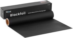 selens matte cinefoil 12inch x 12.5feet roll, blcakfoil for photograph shaping light & masking light leaks