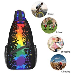 Pride Crossbody Bag LGBTQ Sling Bag Crossbody Backpack Rainbow Shoulder Bags Travel Hiking Daypack for Men Women