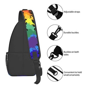 Pride Crossbody Bag LGBTQ Sling Bag Crossbody Backpack Rainbow Shoulder Bags Travel Hiking Daypack for Men Women