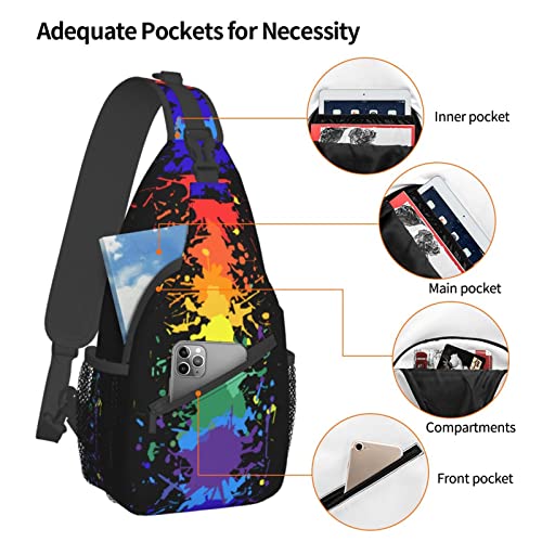 Pride Crossbody Bag LGBTQ Sling Bag Crossbody Backpack Rainbow Shoulder Bags Travel Hiking Daypack for Men Women