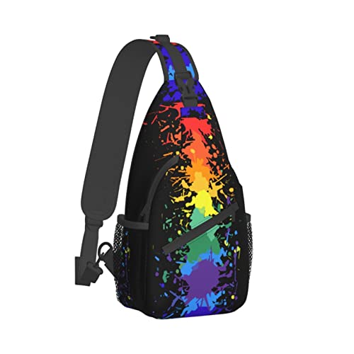 Pride Crossbody Bag LGBTQ Sling Bag Crossbody Backpack Rainbow Shoulder Bags Travel Hiking Daypack for Men Women