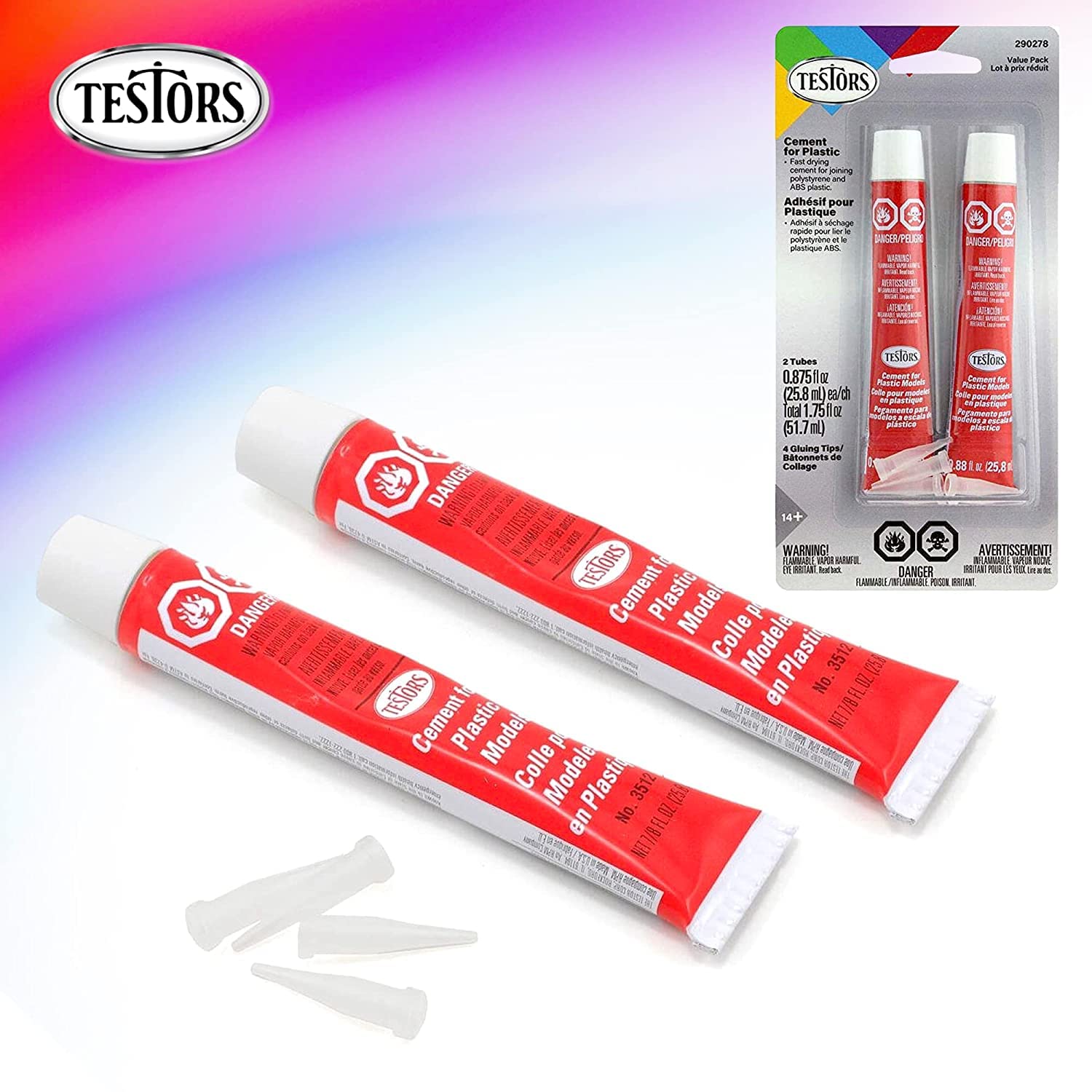 Testors Cement Glue for Plastic - Pixiss Model Tool Kit - Compatable Tools for Gundam Model Kit Crafts - Beginner Model Assemble Building Kit