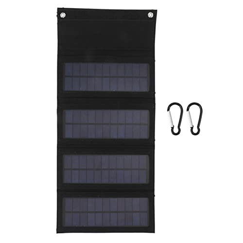 Zerodis 40W 4 Fold Solar Panel Charging Bag Folding Bag Foldable Monocrystalline Solar Generator and USB Devices Panel Charger for Outdoor Camping Travel (Black) Solar Panel Portable