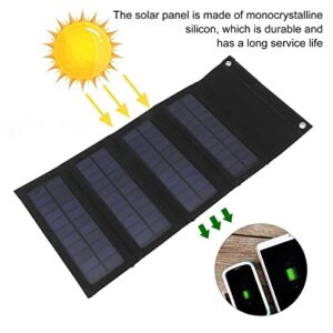 Zerodis 40W 4 Fold Solar Panel Charging Bag Folding Bag Foldable Monocrystalline Solar Generator and USB Devices Panel Charger for Outdoor Camping Travel (Black) Solar Panel Portable