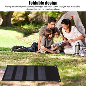 Zerodis 40W 4 Fold Solar Panel Charging Bag Folding Bag Foldable Monocrystalline Solar Generator and USB Devices Panel Charger for Outdoor Camping Travel (Black) Solar Panel Portable