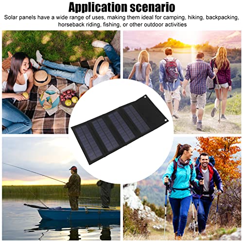 Zerodis 40W 4 Fold Solar Panel Charging Bag Folding Bag Foldable Monocrystalline Solar Generator and USB Devices Panel Charger for Outdoor Camping Travel (Black) Solar Panel Portable