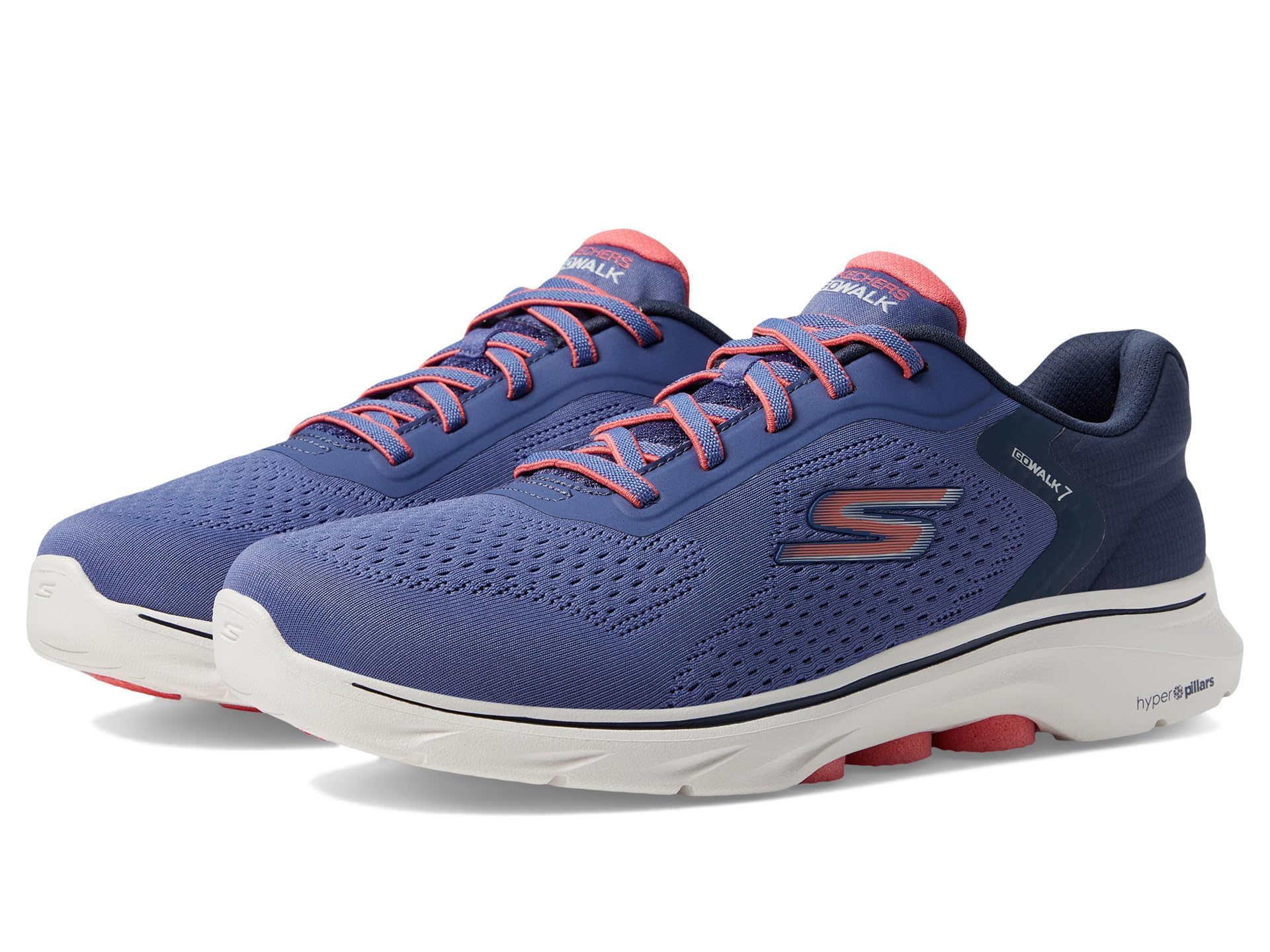 Skechers Women's Go 7-Cosmic Waves Athletic Walking Sneaker, Navy/Coral, 13