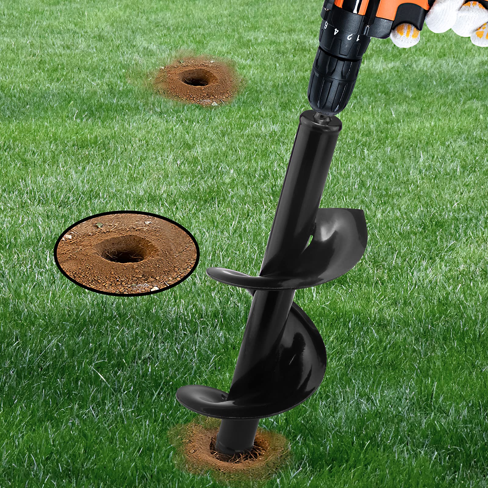 3Pcs Garden Drill Auger Planter, 1.6x9 +2x16.5 +3.2x11.8 in>Ruooson Spiral Drill Auger for Planting Flower Bulb Auger, Rapid Planter Digger for 3/8" Hex Drive Drill. (1.6x9 in+2x16.5 in+3.2x11.8 in)