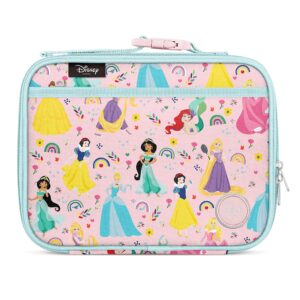 simple modern disney kids lunch box for school | reusable insulated lunch bag for toddler, girl, and boy | meal containers with exterior & interior pockets | hadley collection | princess rainbows