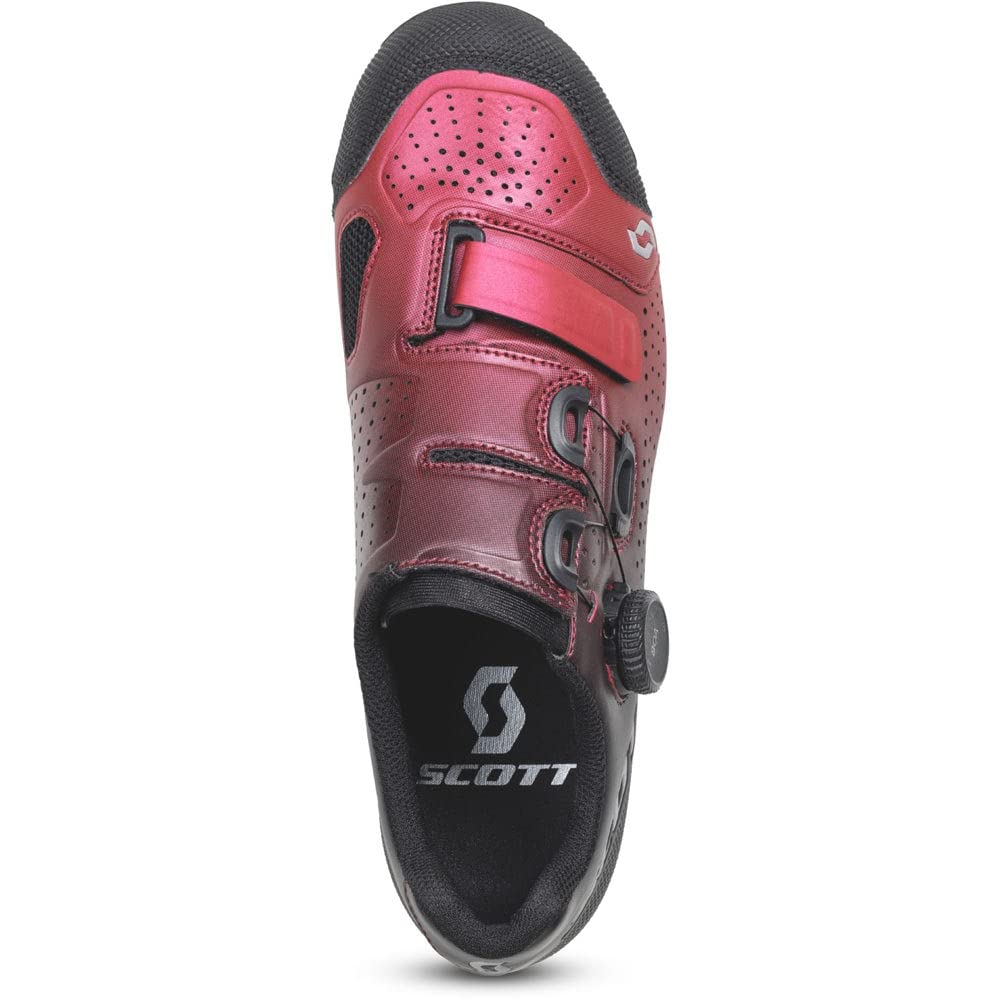 SCOTT Women's MTB Team BOA Shoe (Black Fade/Metallic Red, 39)