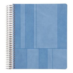 erin condren 7" x 9" platinum coiled focused teacher lesson planner (july 2023 - june 2024) - quartz grid vegan leather cover - 80 lb. thick mohawk paper, 12 month calendar