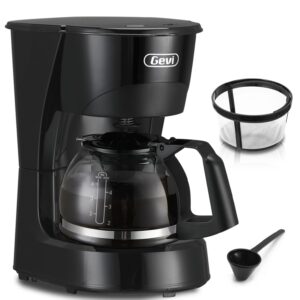 Gevi 4 Cups Small Coffee Maker, Compact Coffee Machine with Reusable Filter, Warming Plate and Coffee Pot for Home and Office