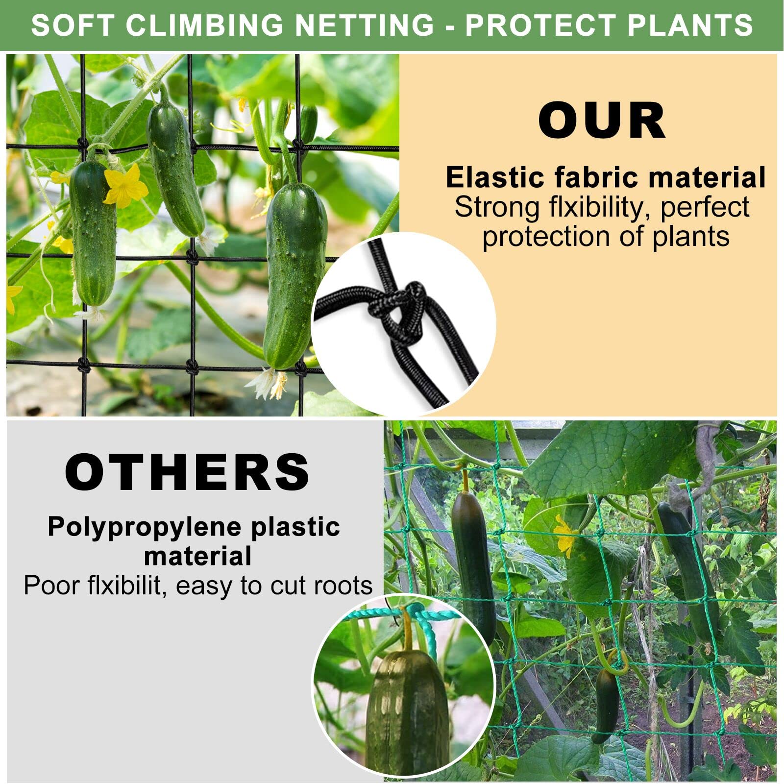 BSTPCOO Scrog net 4x4 Trellis Net for Grow Tent,Heavy Duty Elastic Trellis Net with Hooks for Indoor Plant Growing Tents Garden Plant Net