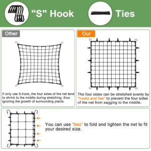 BSTPCOO Scrog net 4x4 Trellis Net for Grow Tent,Heavy Duty Elastic Trellis Net with Hooks for Indoor Plant Growing Tents Garden Plant Net