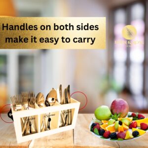 Eden & Rose Home Wooden Cutlery Caddy (White)