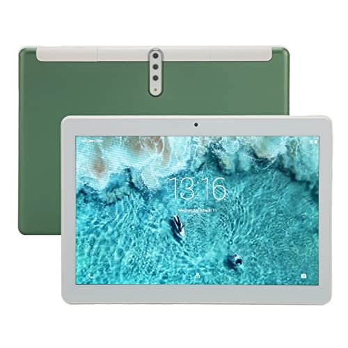 10.1 inch Android 12 Tablet, Dual SIM Dual Standby Talkable Tablet, 4GB RAM and 64GB ROM 2560x1600 Resolution, 5800mAh Battery Capacity, Green