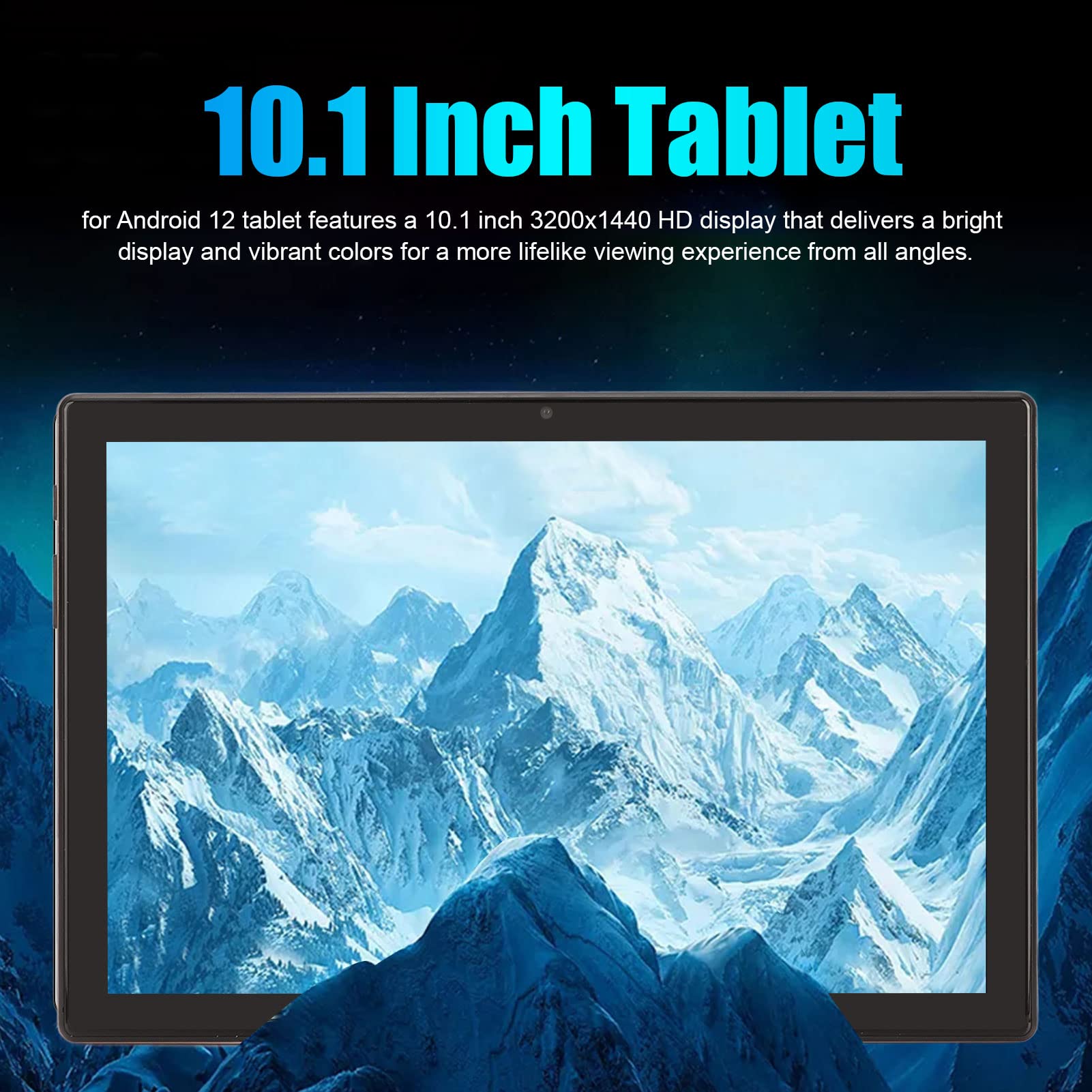 Tablet 10.1 inch HD Screen Android 12 Tablets, 8GB RAM and 128GB ROM Octa Core Smart Pad, 3200x1440 Resolution, Dual 13MP and 8MP Camera, Gold