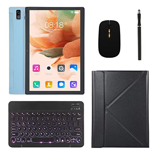 suick Office Tablet, 8GB RAM 128GB ROM HD Tablet Octa Core Dual Camera with Keyboard Mouse for Family (Blue)