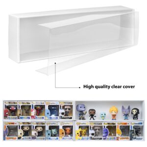 5X4 Version Display Case Compatible with Fnko Pop Boxes, Stackable 4 Single Row, with Transparent Cover to Protect Your Collection Against Dust (Holds 20 Pops)