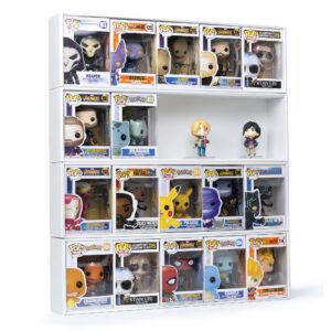 5X4 Version Display Case Compatible with Fnko Pop Boxes, Stackable 4 Single Row, with Transparent Cover to Protect Your Collection Against Dust (Holds 20 Pops)