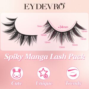 Manga Lashes False Eyelashes Doll Dramatic Eyelashes Anime Cosplay Japanese Style Lashes Spiky Long Thick Mink Eye Lash Strips by EYDEVRO