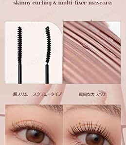 mude Inspire Skinny Curling & Multi-Fixer Volumizing Lengthening Curling Mascara for Dramatic Lashes Smudge-Proof Water-Proof Stays on All Day (01 Black)