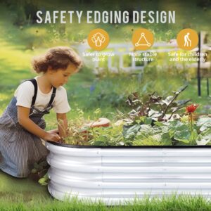 ZXZYHFTY Galvanized Raised Garden Bed kit, Garden Planter with Protective Tape, Gloves and Installation Tools, Large Metal Raised Garden Beds for Vegetables(4 * 2 * 1ft)