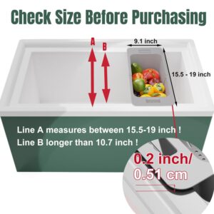 Yatmung Adjustable Freezer Baskets for Chest Freezer Deep Freezer Organizer Bins Expandable - Universal Freezer Storage Bins with Handle - Freezer Organization Accessories for Kitchen - Gray, 2-PACK