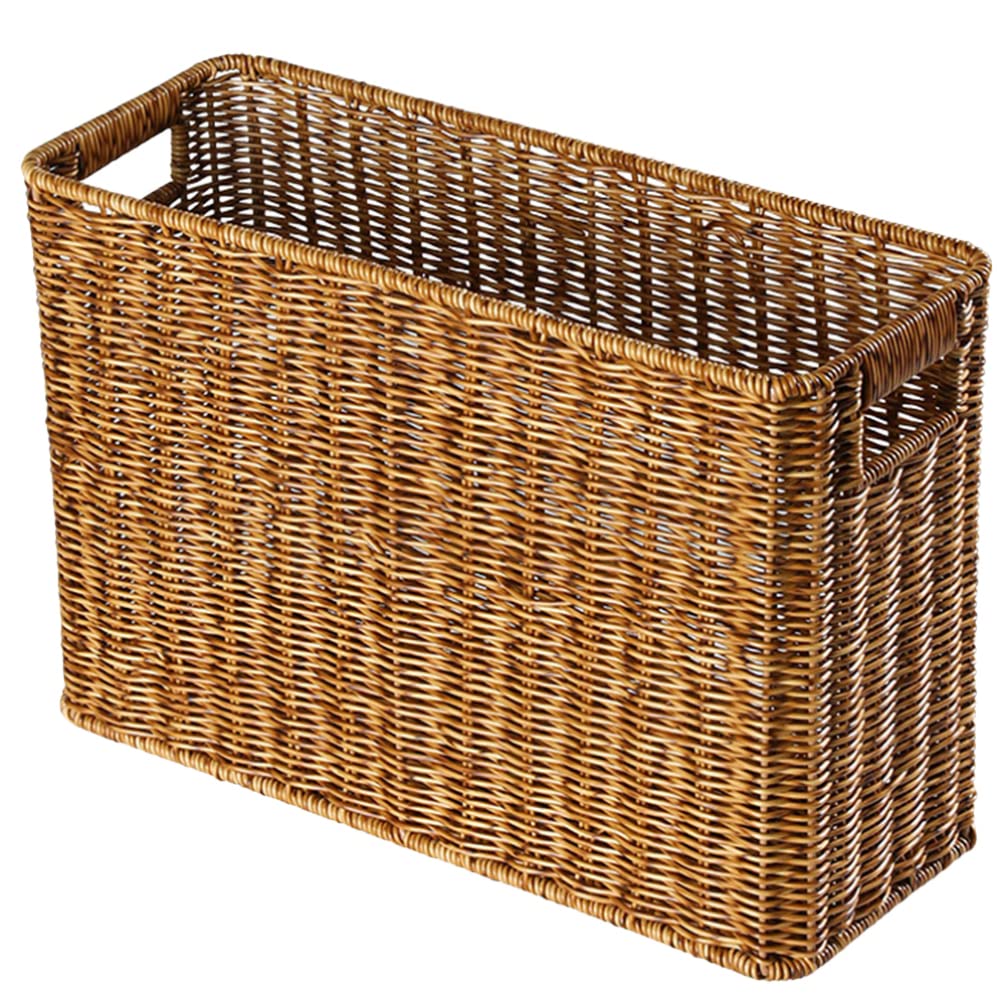 Yardwe Jewelry Tray Magazine Newspaper Basket Wicker Baskets for Narrow Woven Basket Trash Basket Sundries Basket Sundries Holder Girl Toilet Paper Holder Plastic Japanese-style Child