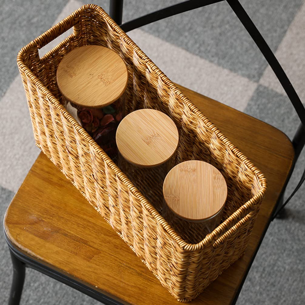 Yardwe Jewelry Tray Magazine Newspaper Basket Wicker Baskets for Narrow Woven Basket Trash Basket Sundries Basket Sundries Holder Girl Toilet Paper Holder Plastic Japanese-style Child