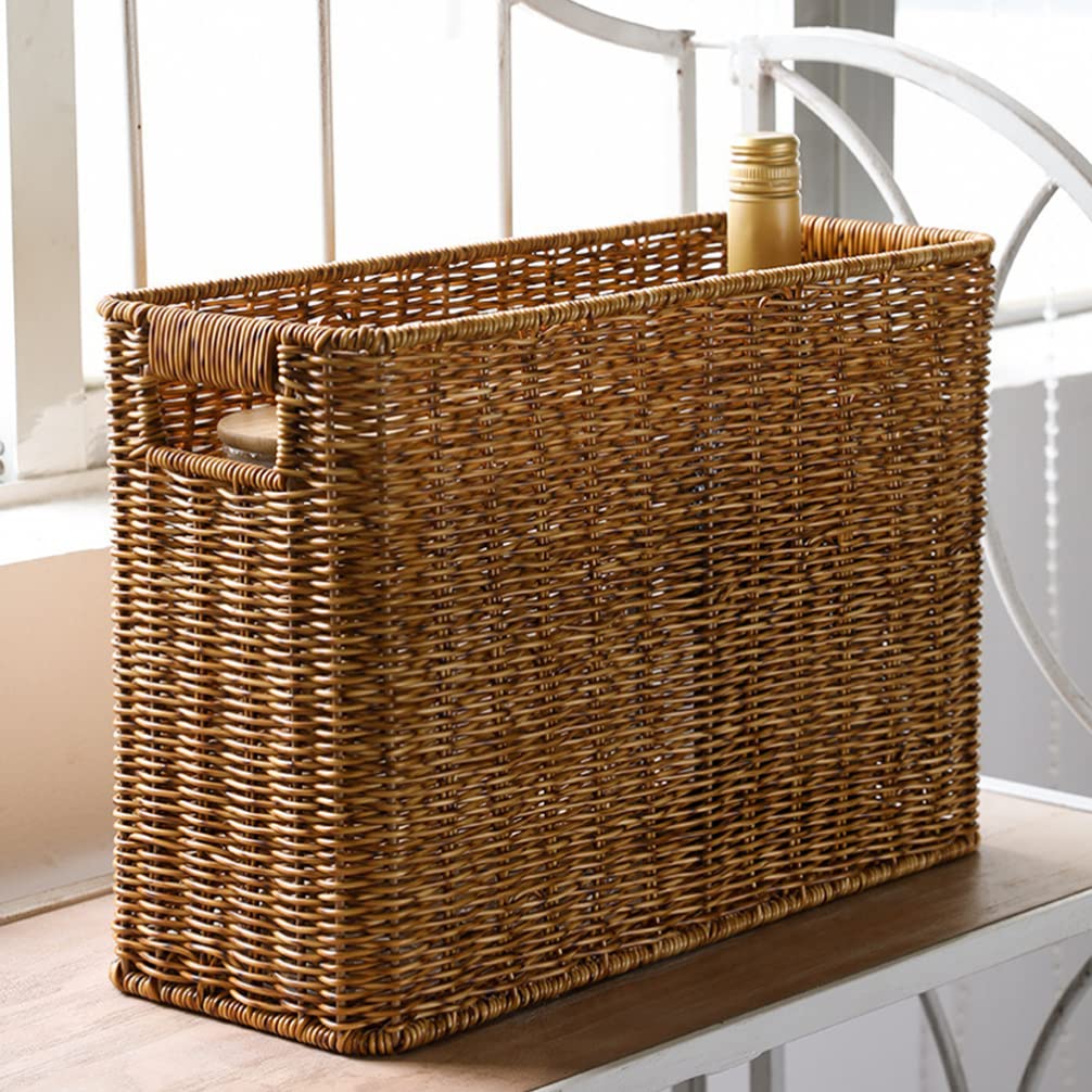 Yardwe Jewelry Tray Magazine Newspaper Basket Wicker Baskets for Narrow Woven Basket Trash Basket Sundries Basket Sundries Holder Girl Toilet Paper Holder Plastic Japanese-style Child