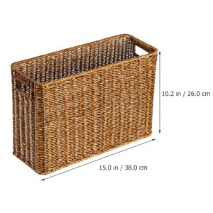 Yardwe Jewelry Tray Magazine Newspaper Basket Wicker Baskets for Narrow Woven Basket Trash Basket Sundries Basket Sundries Holder Girl Toilet Paper Holder Plastic Japanese-style Child