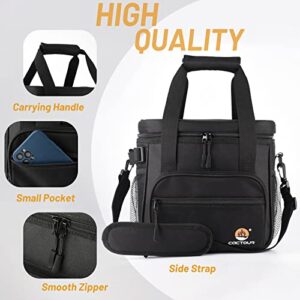 CaCTOUR Large Lunch Bag for Men - Insulated Mens Lunchbox for Work Office Picnic 24-Can (15L) Collapsible & Leakproof Cooler Bag with Adjustable Shoulder Strap for Adults （Black）