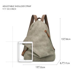 KL928 PU Leather Vintage Backpack – Large Casual Daypack Outdoor Travel Rucksack Hiking Backpacks for Men Women