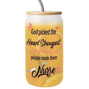 lightzz nurse gifts for women, nurses week gifts, thank you appreciation gifts for nurse practitioner friends, unique nurses day graduation present-16 oz can glass